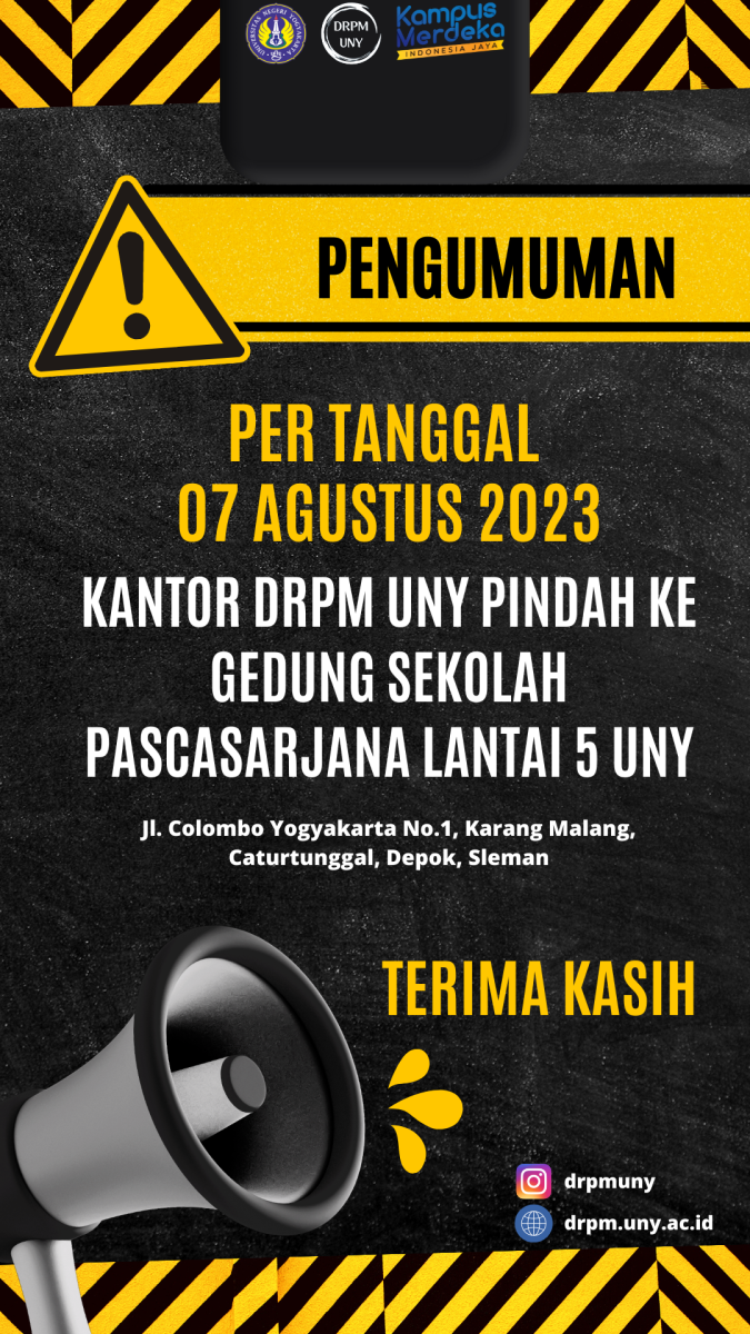 PENGUMUMAN KANTOR DRPM BARU | Direktorat Risert dan Pengabdian kepada ...